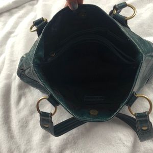 Elle | Bags | Unique Teal Leather Handbag | Poshmark